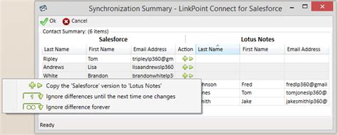 Syncing Contacts Between Ibm Notes And Salesforce With Manual Sync Knowledge Base Linkpoint360