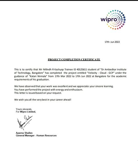 Milindh Kashyap On Linkedin Training Cloudcomputing Wipro
