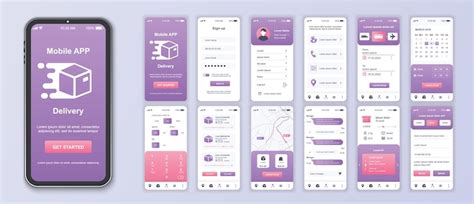 2 페이지 모바일 앱 Ui 디자인 벡터 Freepik에서 무료 고품질 벡터를 다운로드하세요 Freepik