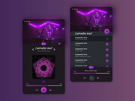 Music Player Ui Synthwave By Charles Lallement On Dribbble