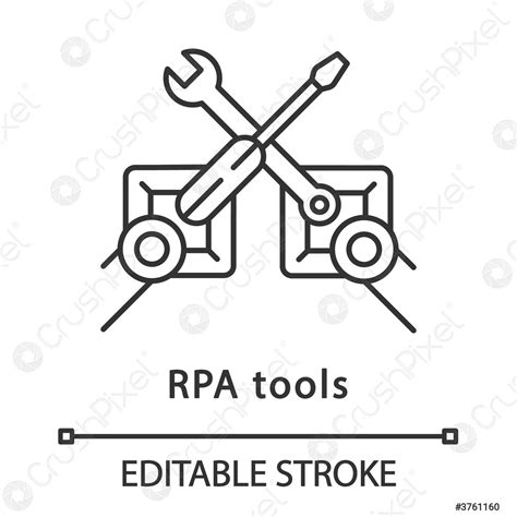 Rpa Tools Linear Icon Stock Vector 3761160 Crushpixel