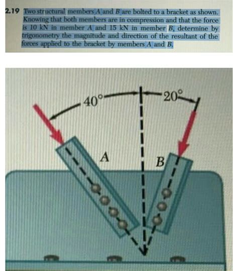 Solved 219 Two Structural Members A And B Are Bolted To A