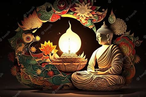 Premium Photo Vesak Day Creative Concept For Card Or Banner Vesak Day