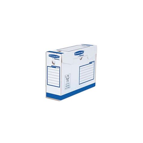BANKERS BOX Boîtes archives dos cm HEAVY DUTY blanc bleu livré en H