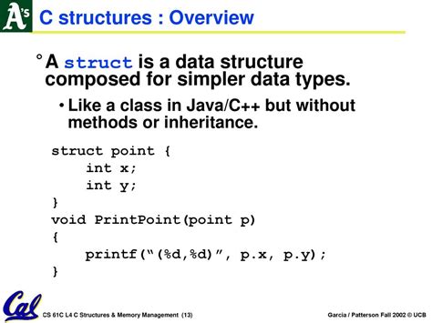 CS61C Machine Structures Lecture 4 C Structures Memory Management