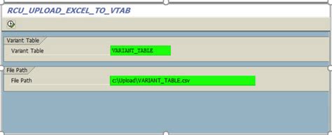 Upload Variant Table Using Transaction CU60E RCU SAP Community