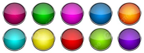 Set Of Bright Glossy Buttons Vector Illustration Shape Colorful Blank Vector Shape Colorful