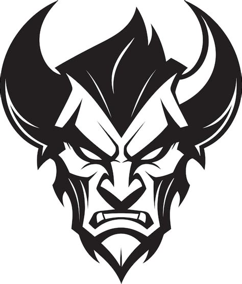Premium Vector Sinister Menace Black Logo Icon Of Devil S Visage