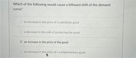 Solved Which Of The Following Would Cause A Leftward Shift