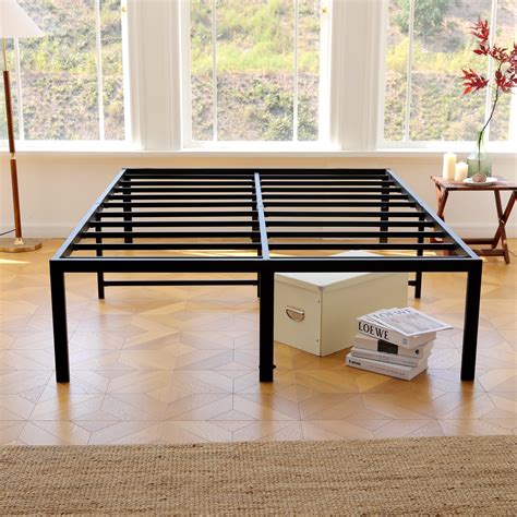 Lusimo Queen Bed Frame 18 Inch Heavy Duty Metal Bed Frame With Under Bed Storage Queen Size