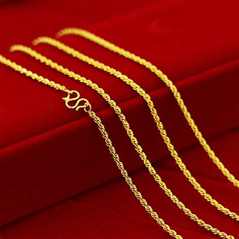 24KGold Plated Kalung Rantai Leher Chain Necklace Kurus For Woman