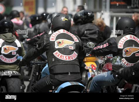 Members Of The Motorcycle Club Hells Angels Attend A Protest Action In