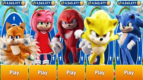 Sonic Dash Movie Sonic Vs Movie Knuckles Vs Super Movie Sonic Vs Movie Tails Run Gameplay