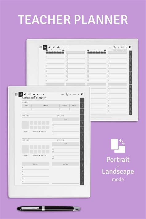 Teacher Planner Ideas Lesson Plan Template Productivity Planner Cute