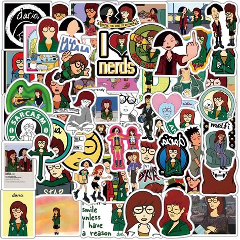 63pcs Daria Aesthetics Comedy Cartoon Stickers Pack