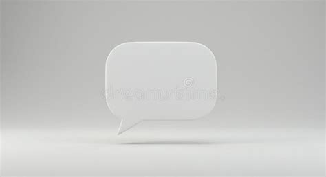 A Simple White 3d Speech Bubble Floats Against A Plain Gray Background