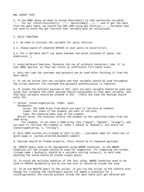 Bmql Script Tips Pdf Table Database Database Index