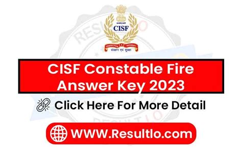 Cisf Constable Fire Answer Key 2023