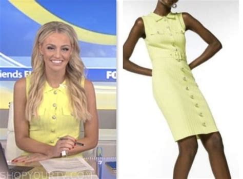 Fox And Friends July 2023 Carley Shimkuss Yellow Safari Button Front