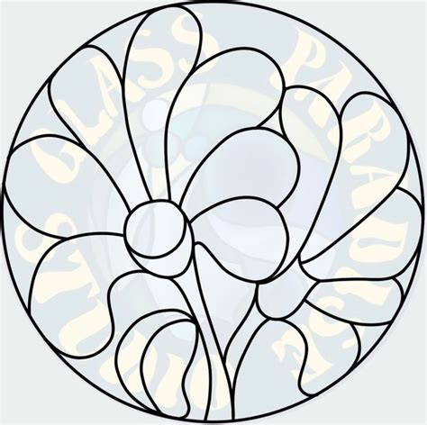 Flower Stained Glass Pattern Pdf Digital File Etsy Stained Glass