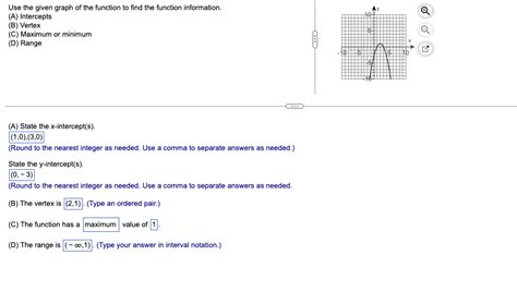 Solved Use The Given Graph Of The Function To Find The Chegg