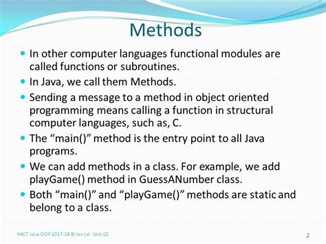 hkct java oop unit 02 object oriented programming in java unit 02