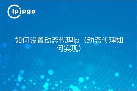 How To Set Up A Dynamic Proxy Ip Dynamic Proxy How To Realize Ipipgo