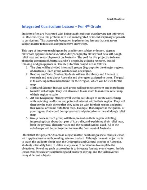 Integrated Curriculum Docx Geography Science