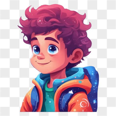 Download Cartoon Character Red Hair Blue Eyes Smiling In Orange