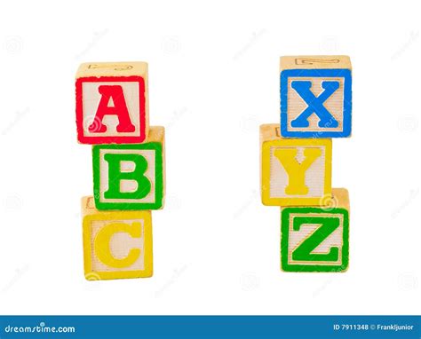 ABC And XYZ Blocks Stacked Stock Photo Image Of English