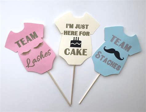 Gender Reveal Party Photo Booth Props Staches Or Lashes Photo Props Etsy