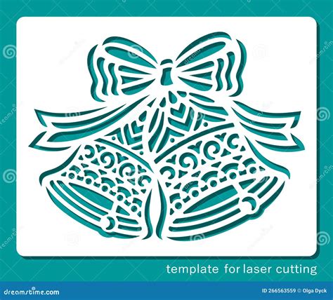 Christmas Bells Stencil Stock Vector Illustration Of Contour 266563559