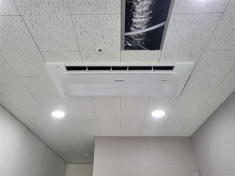 수원 사무실 삼성 천장형 에어컨 설치 [ 깔끔한 마무리 천장형 에어컨 1way 4way ] 냉·난방기 시스템 에어컨 전문 주 아이티글로벌 시공 사례