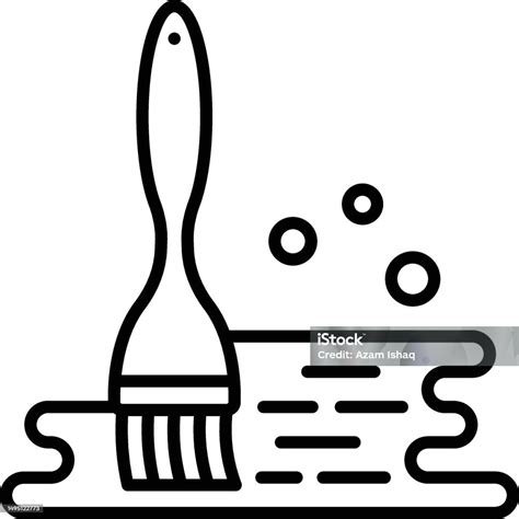 버터 또는 올리브 오일 브러시 벡터 라인 아이콘 디자인 베이커리 및 빵 세공 기호 요리 마에스트로 기호 음식 감정가 스톡 일러스트레이션 기름칠 빵 반죽 개념 거품 내기에