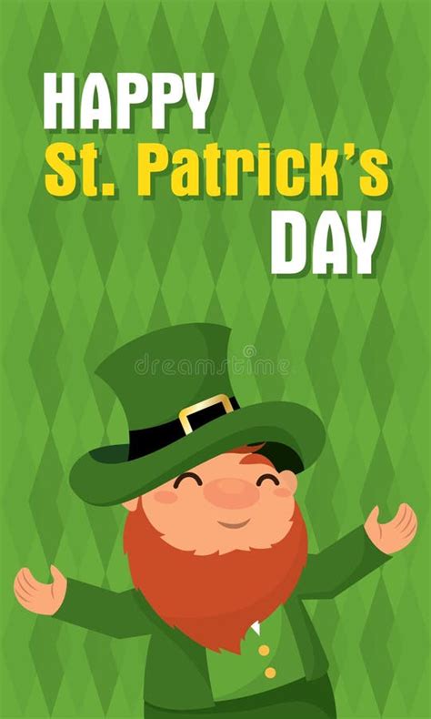 Cute Traditional Irish Elf Character Happy Saint Patrick Day Poster
