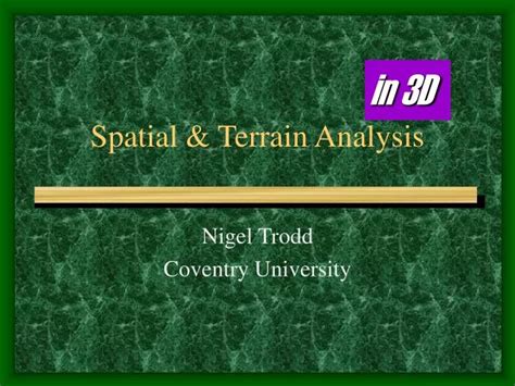 Ppt Spatial And Terrain Analysis Powerpoint Presentation Free Download
