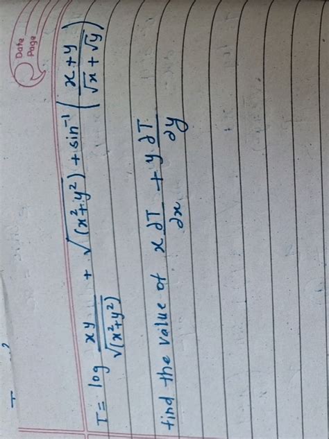 datepaget log x2 y2 xy x2 y2 sin−1 x y x y find the value of x∂