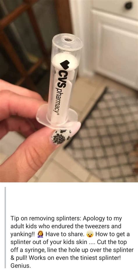 Removing A Splinter With A Syringe Creative Life Hacks Useful Life Hacks Everyday Hacks