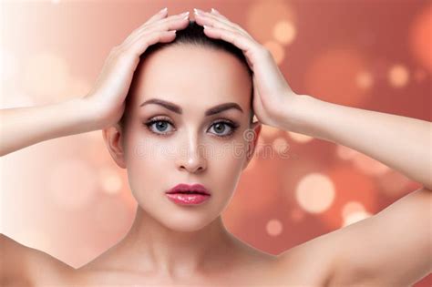 Portrait Of Beautiful Young Woman With Clean Fresh Skin Spa Skincare