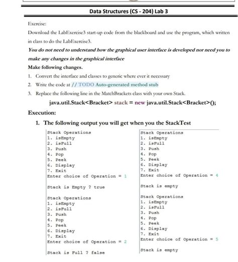 Solved You Have One Stack Test Class And A Match Brackets Chegg