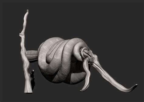 3d File Green Tree Python Sculpture For 3d Printing 🌳・design To