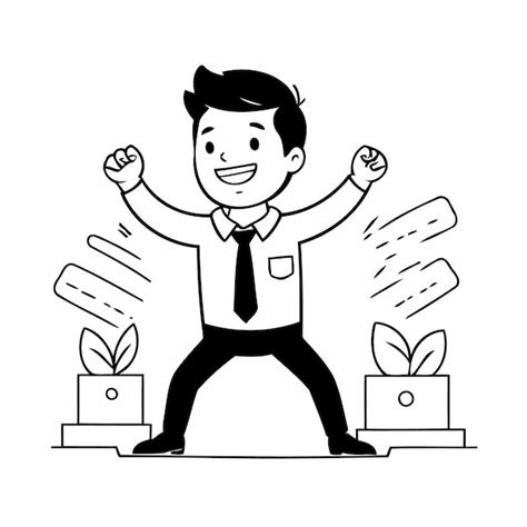 Premium Vector Business Illustration Black And White Doodle Style