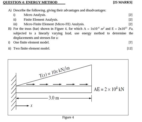 Solved QUESTION ENERGY METHOD MARKS A Describe The Chegg