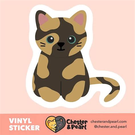Tortie Cat Sticker Kitties And Cream