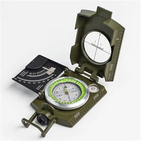Professional Military Pocket Metal Sighting Compass Clinometer Hiking
