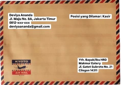 15 Contoh Amplop Lamaran Kerja Dan Cara Menulis Yang Benar Glints