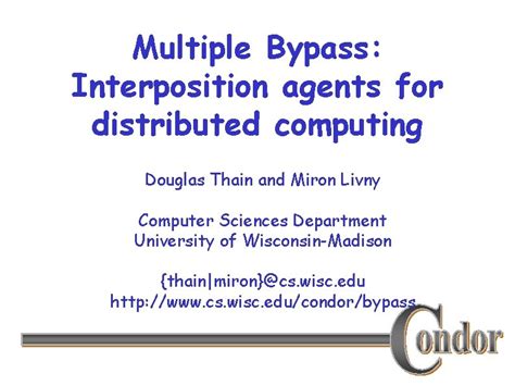 Multiple Bypass Interposition Agents For Distributed Computing Douglas
