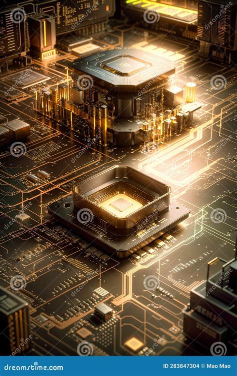 Close Up View Of A Modern Gpu Card With Circuit And Connections 3d