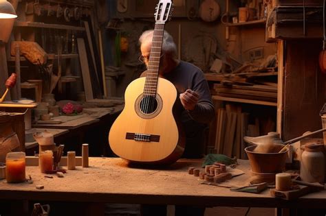 The Guitar Maker First Notes Premium Ai Generated Image