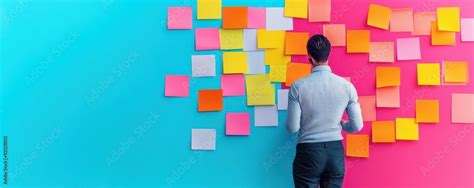 Professional Brainstorming Marketing Ideas With Sticky Notes Generating Innovative Solutions V3